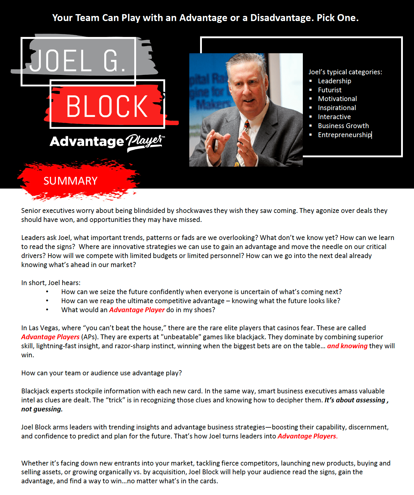 Joel Block - The Keynote Curators - Top Speaker Agency in North America